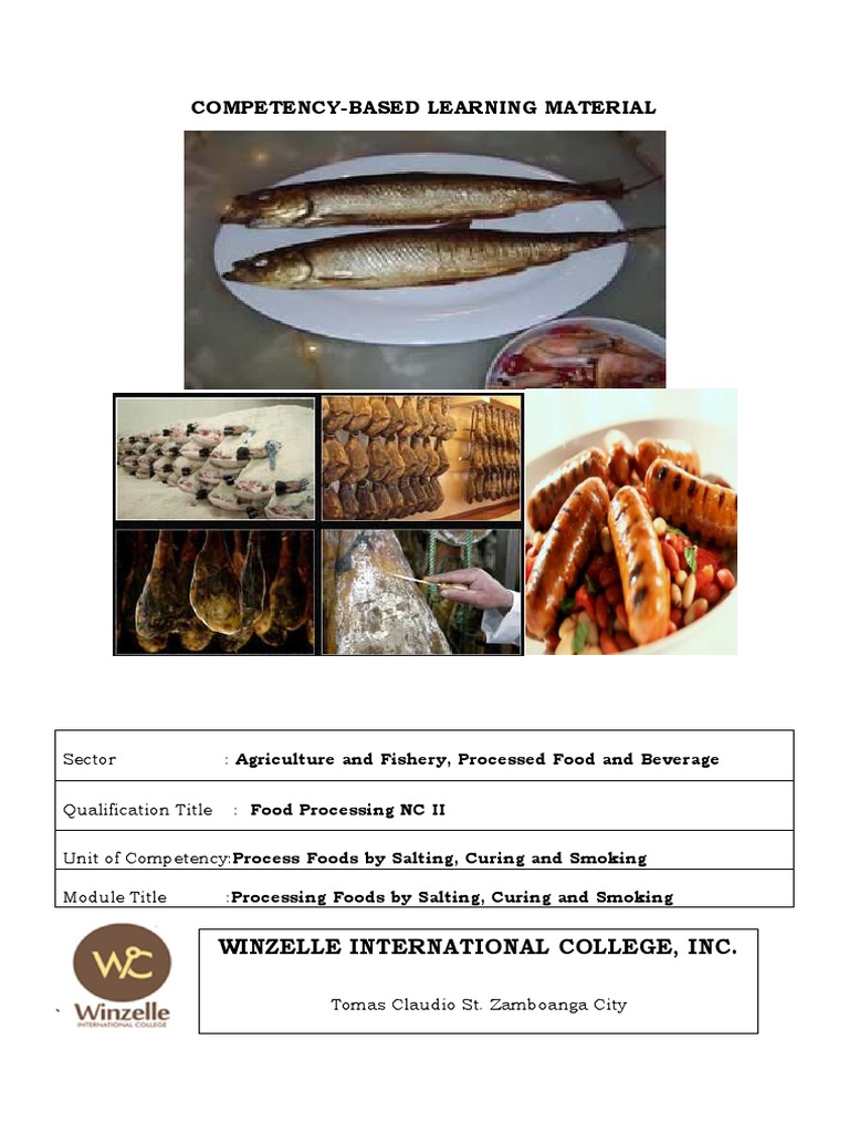 Food Processing NC II CBLM | PDF | Curing (Food Preservation) | Salt