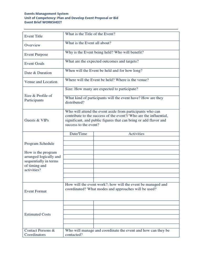 Event Proposal Development Guide | PDF