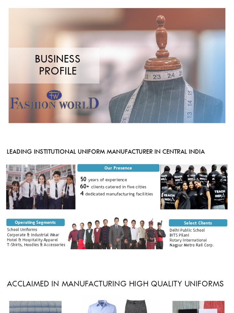 Fashion World Business Profile | PDF | Fashion | Clothing