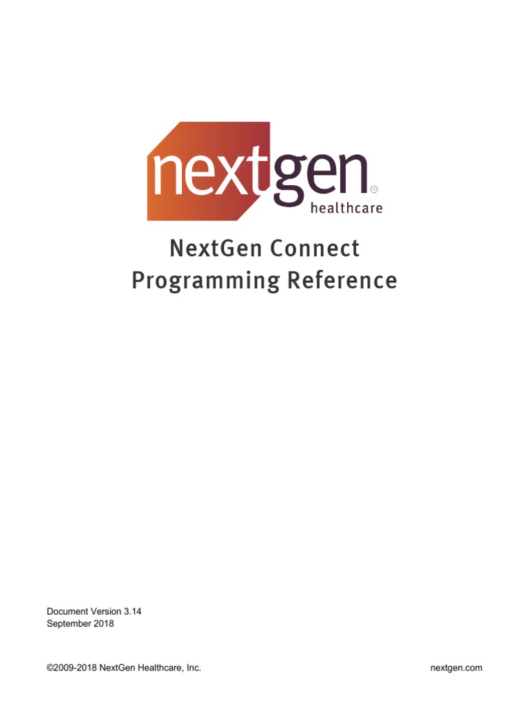 NextGen Connect Programming Reference | PDF | Hypertext Transfer Protocol | Data Type