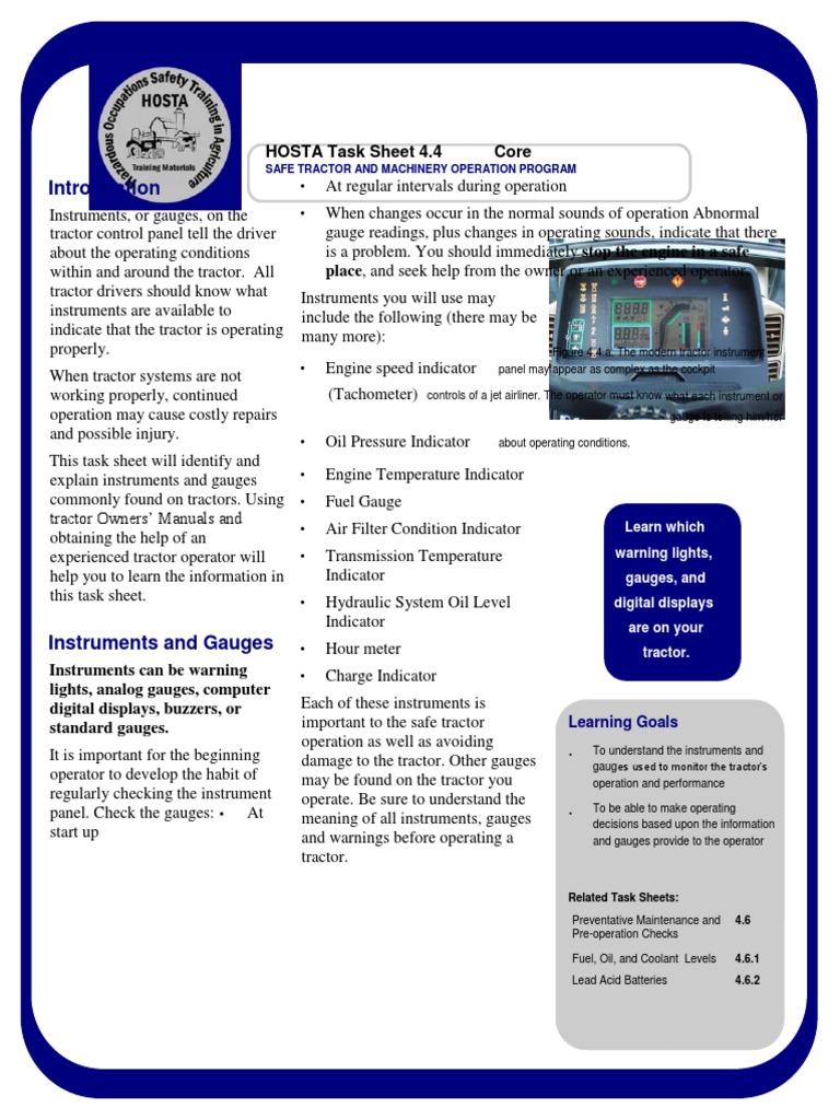 4.4 Tractor Instrument Panel | PDF | Tractor | Engines