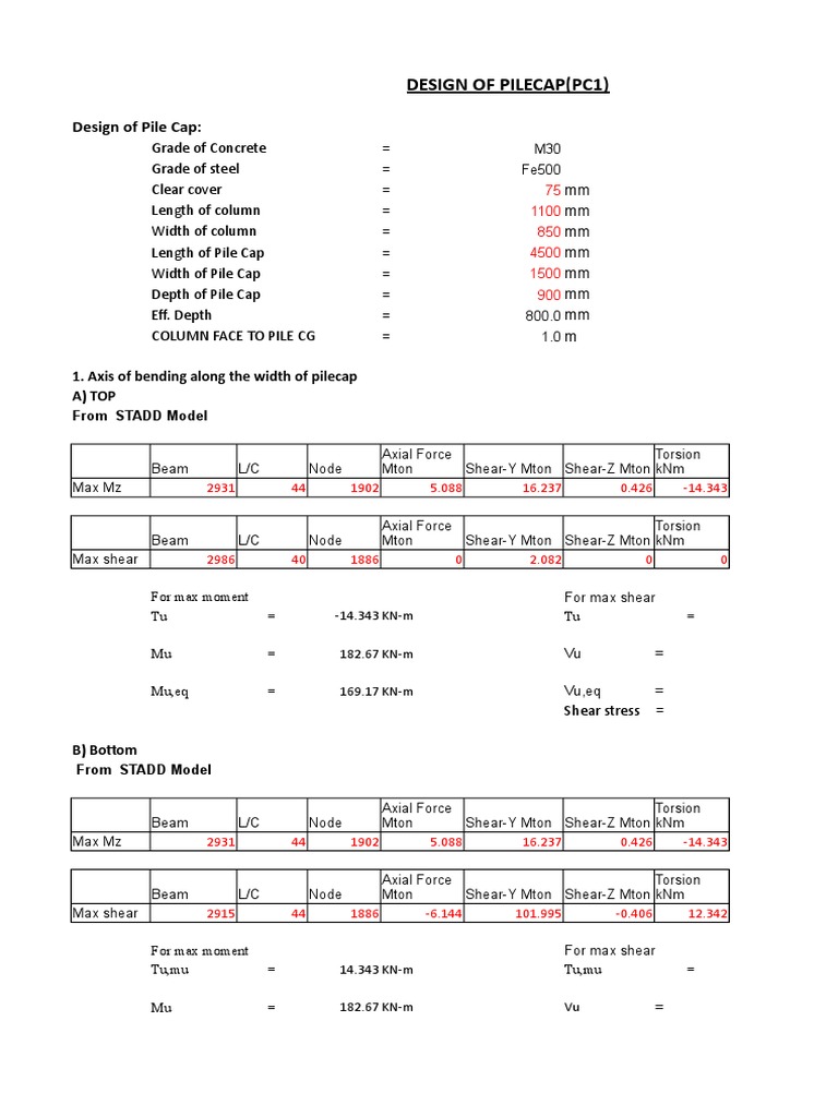 Pile Cap Design | Download Free PDF | Beam (Structure) | Deep Foundation