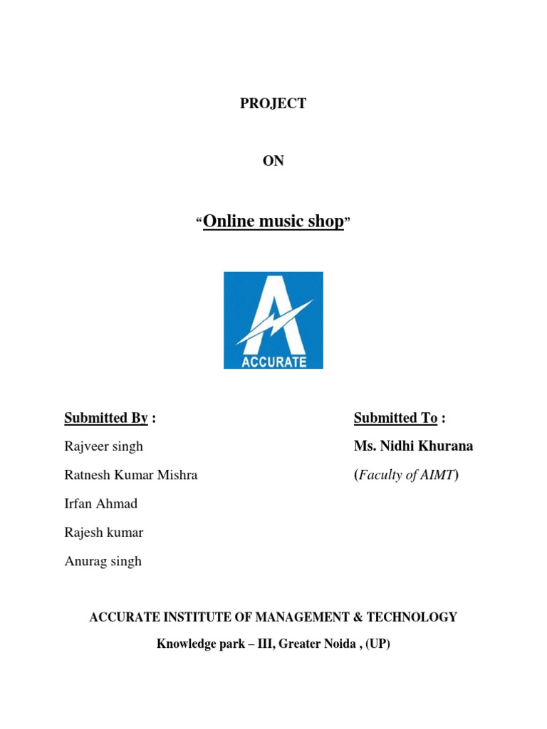 Online Music Shop Project Complete Report | PDF | Use Case | Internet ...