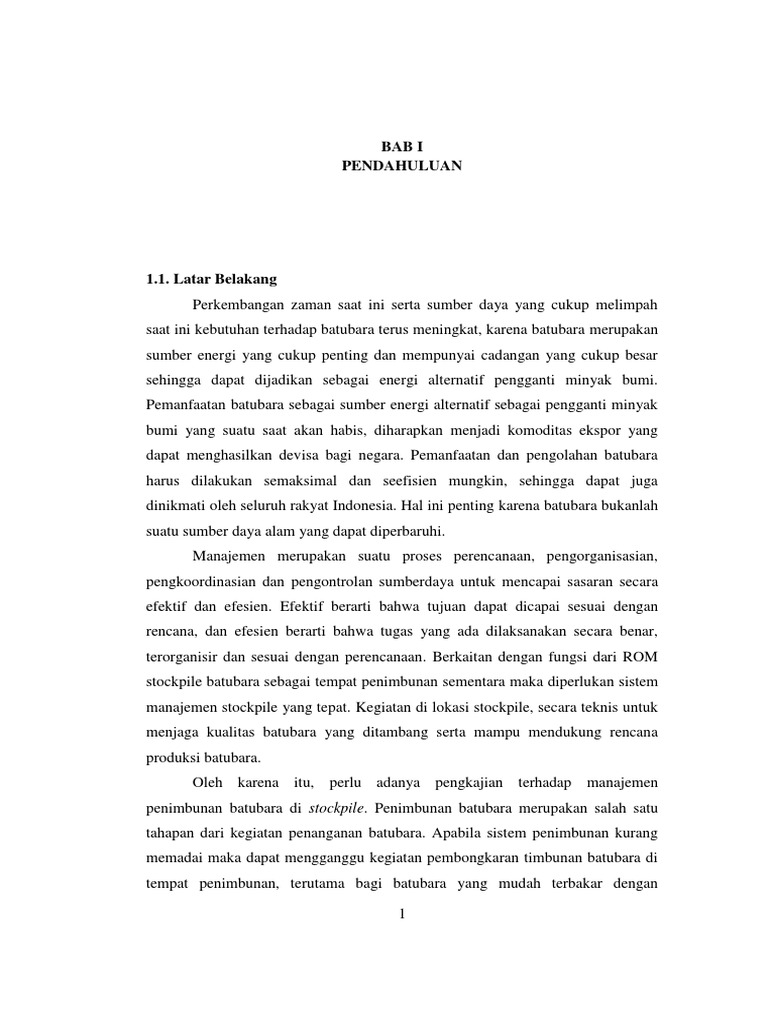 Manajemen Stockpile | PDF