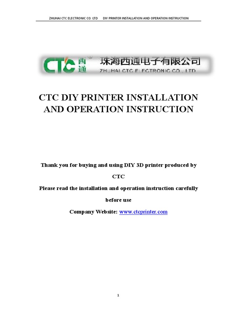 CTC Diy Printer Installation | PDF | Belt (Mechanical) | Icon (Computing)