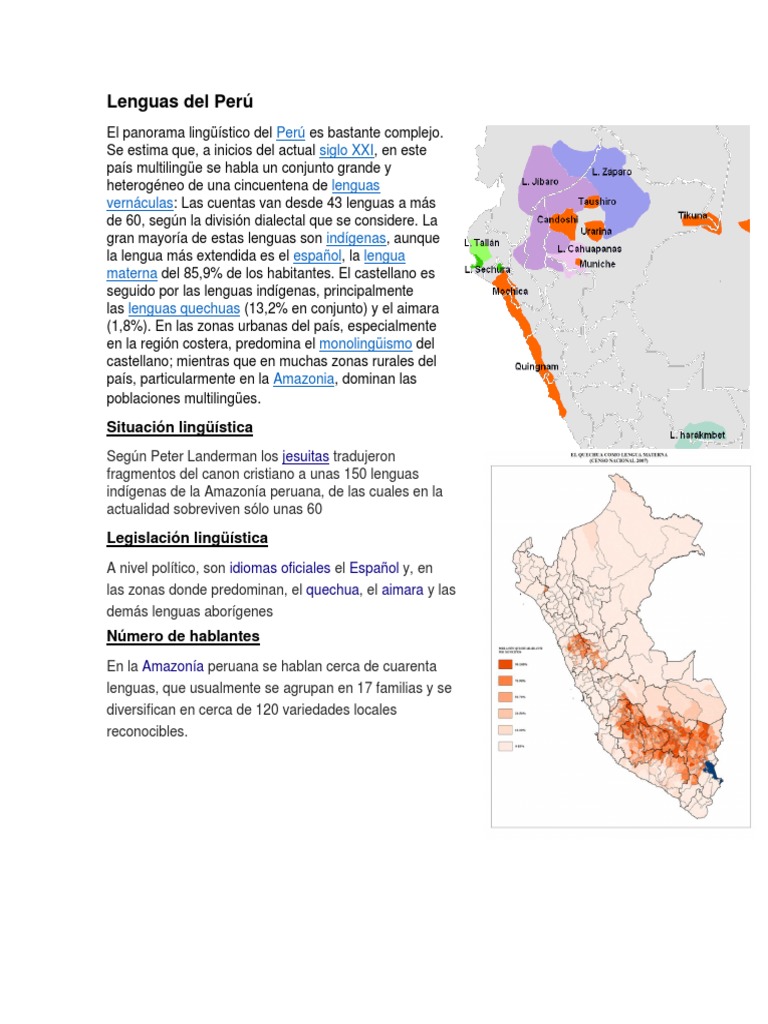 Lenguas Del Peru | PDF | Pueblos Indígenas de las Américas | Idiomas