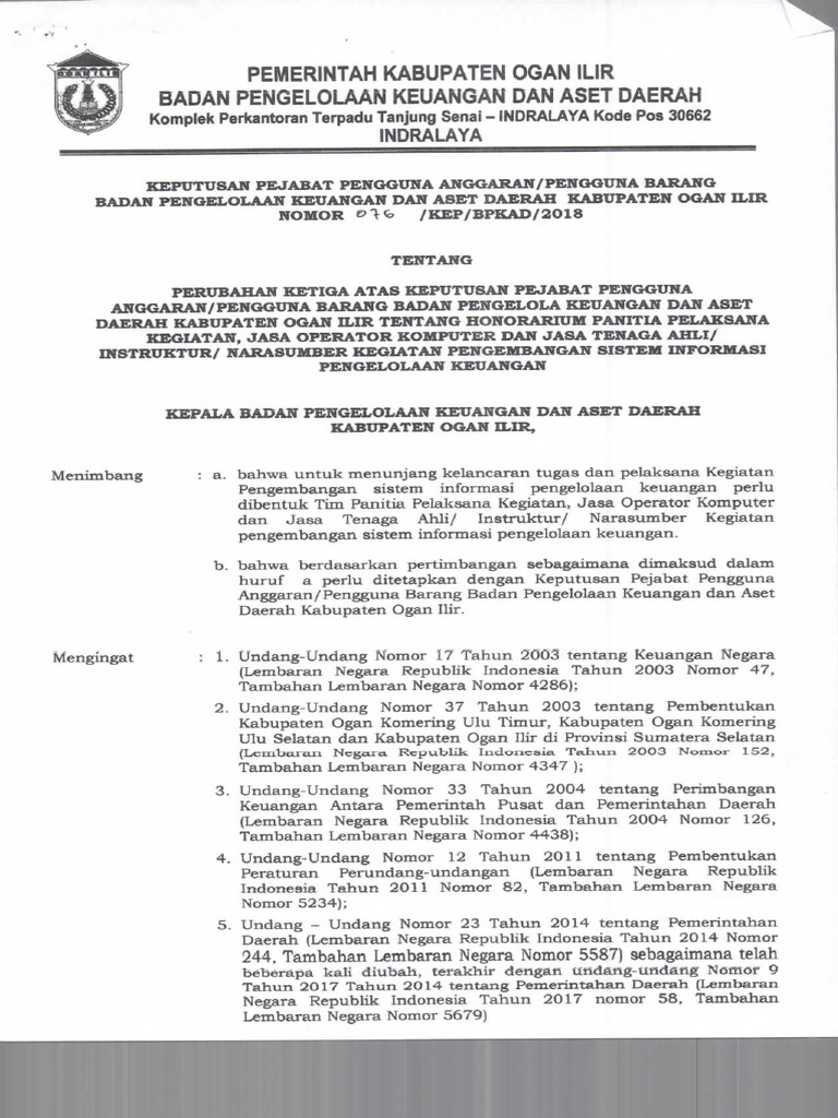 7 SK Tim Aplikasi Simda Keuangan PDF | PDF