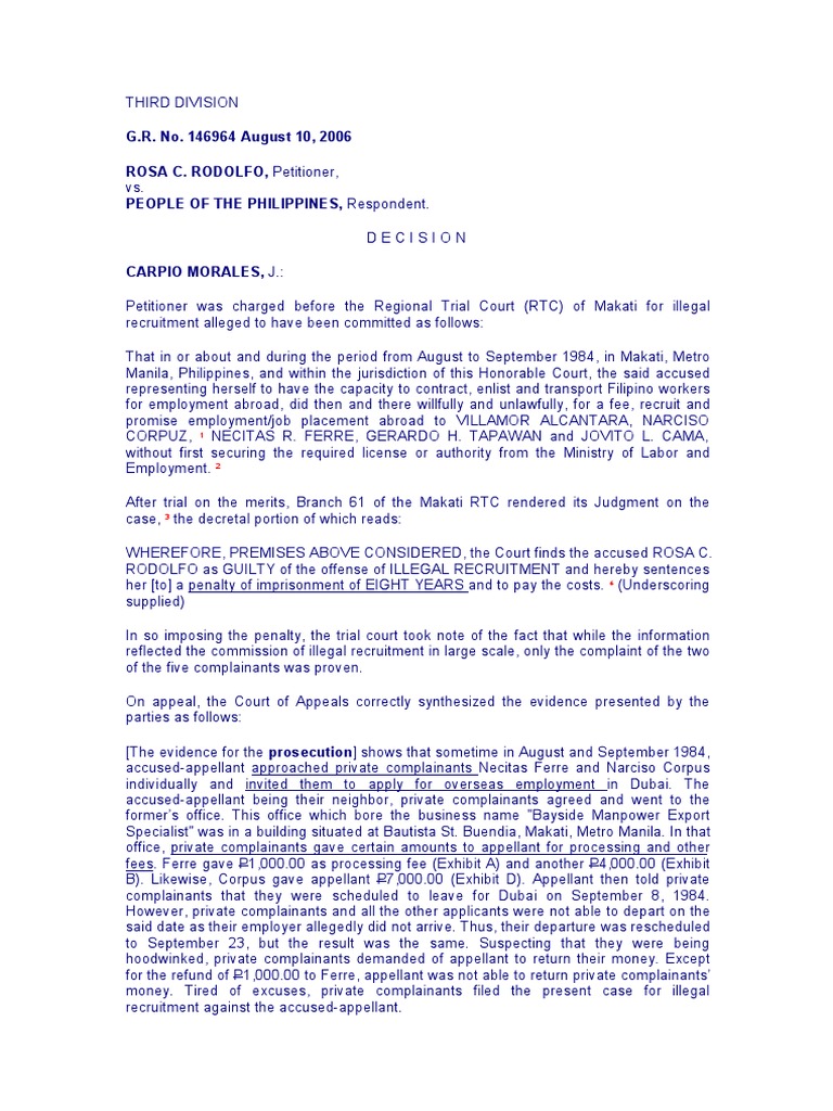 Rodolfo V People (Full) | PDF | Sentence (Law) | Crime & Violence