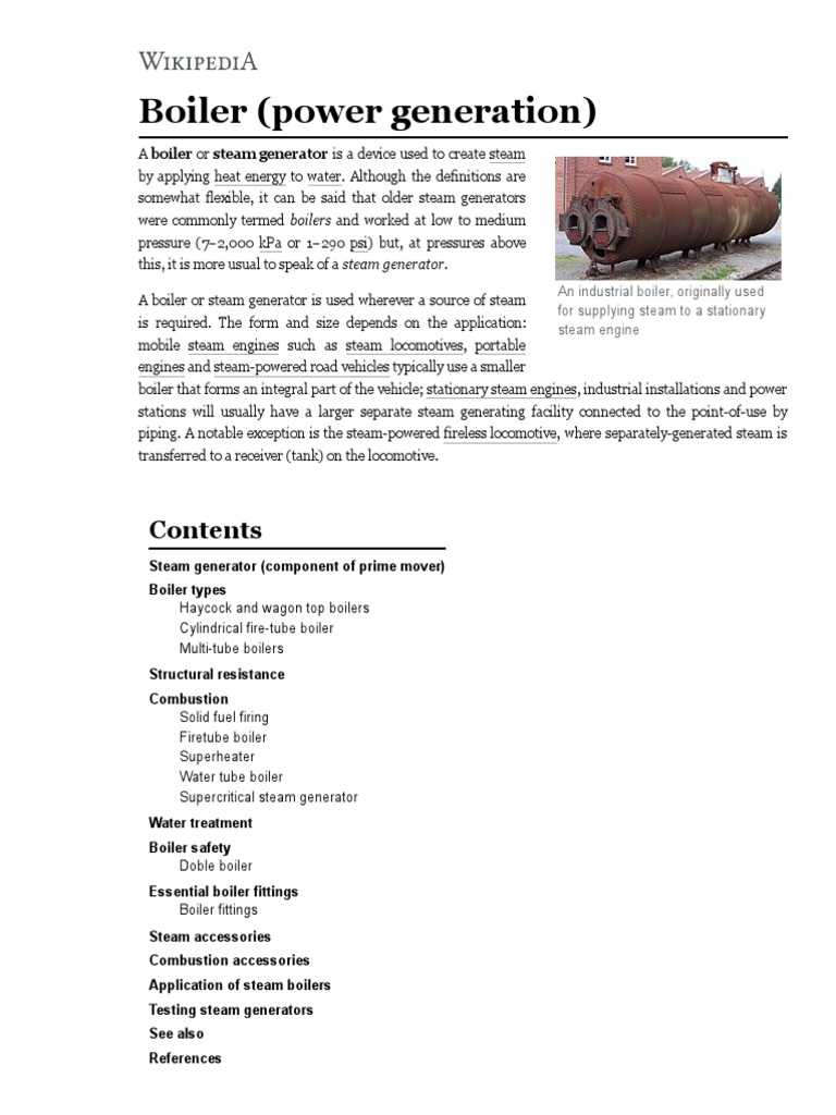 Boiler (Power Generation) | PDF | Boiler | Steam Engine