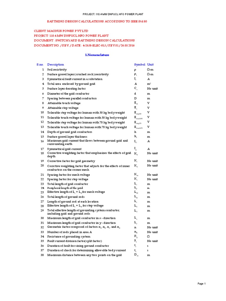 Switchyard Earthing Design Guide | PDF | Electrical Resistivity And ...