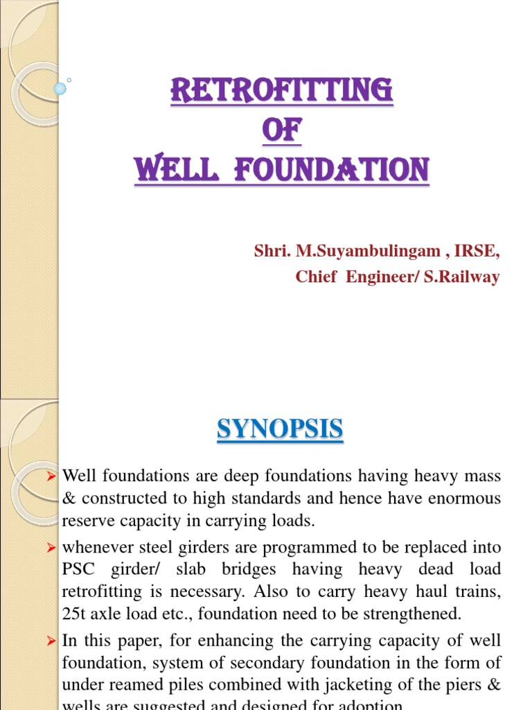 Retrofitting Well Foundations with Piles | PDF | Deep Foundation | Beam ...