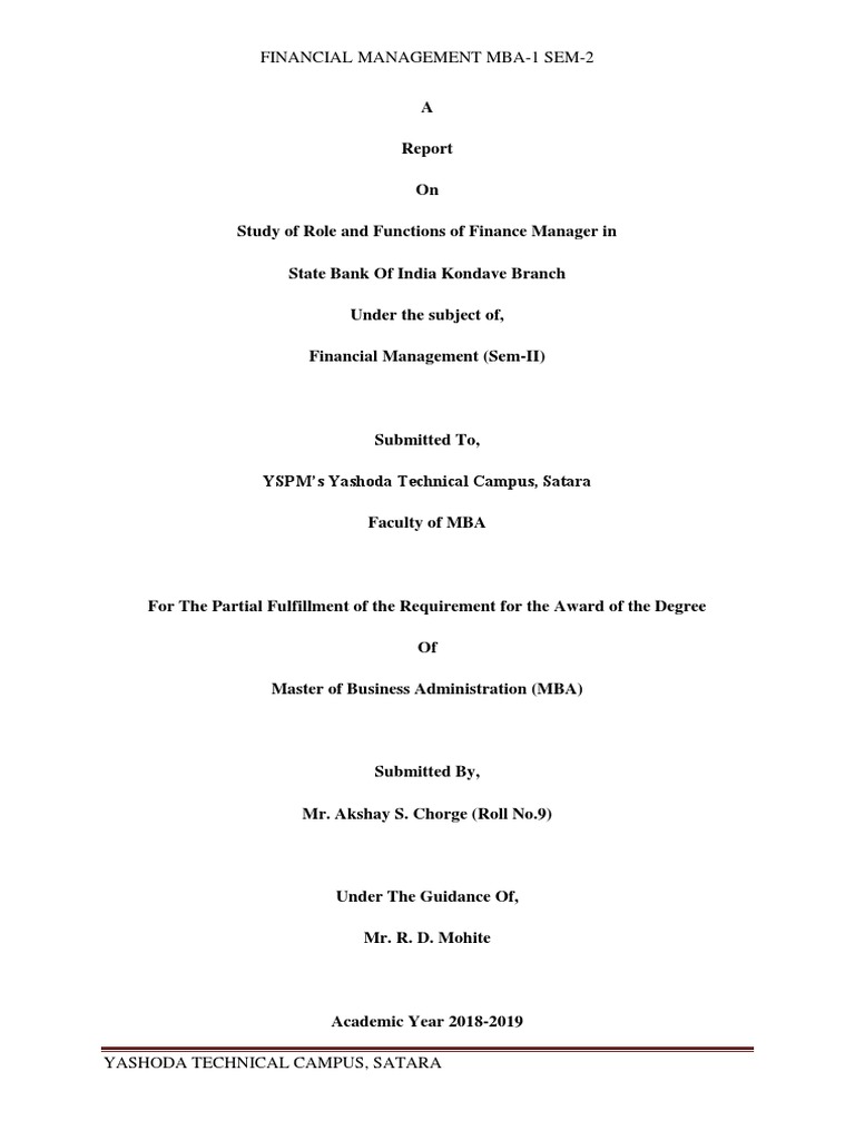 Financial Management Mba-1 Sem-2 | PDF