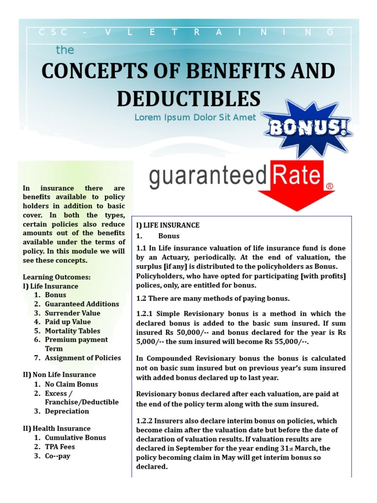 12.concepts of Benefits and Deductibles - 1526990648 | PDF | Deductible ...