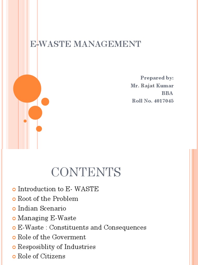 E Waste Management | PDF | Electronic Waste | Waste Management