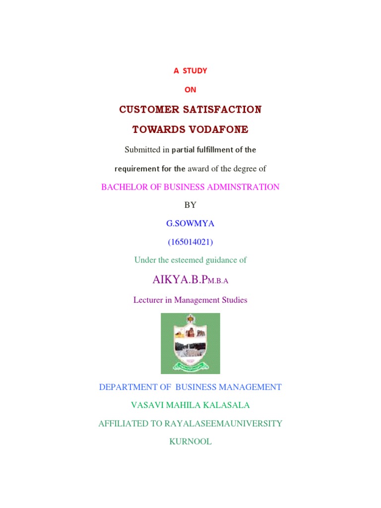 Project On Consumer Satisfaction | PDF | Customer Satisfaction | Business