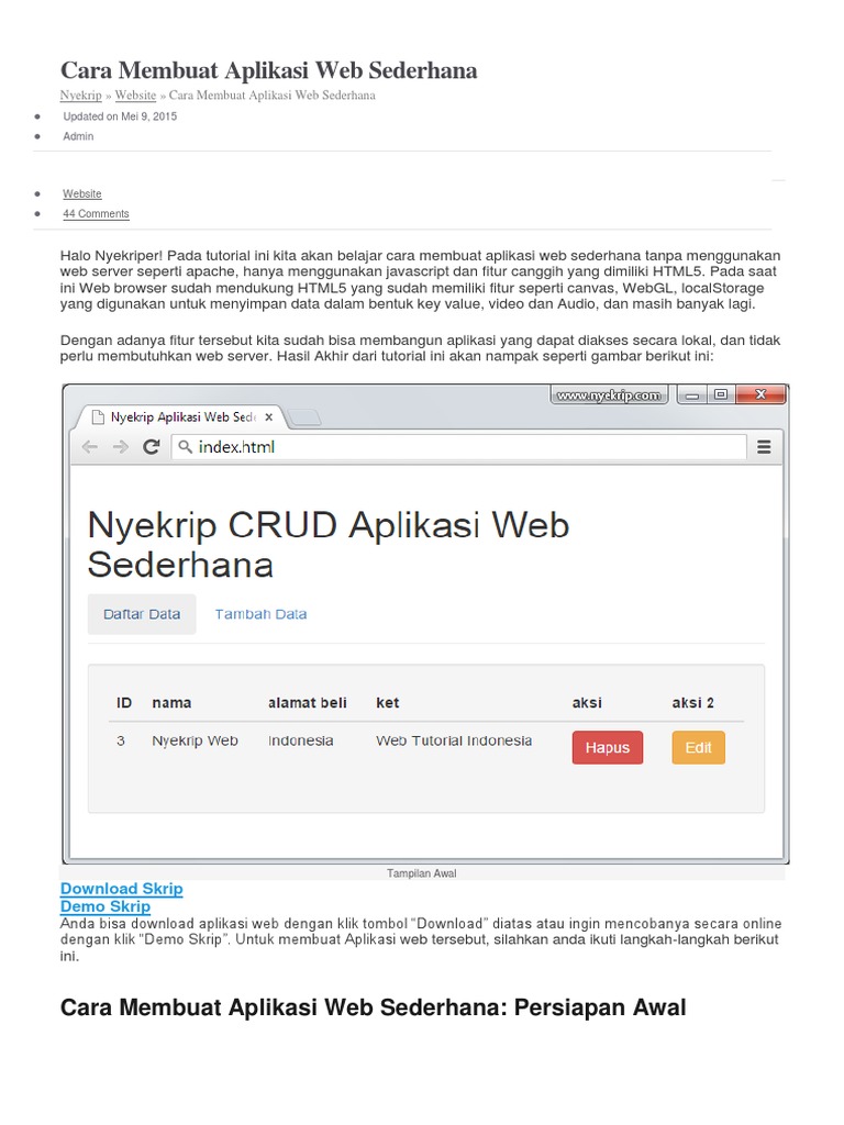 Cara Membuat Aplikasi Web Sederhana | PDF Cara Membuat Aplikasi Web Sederhana | PDF
