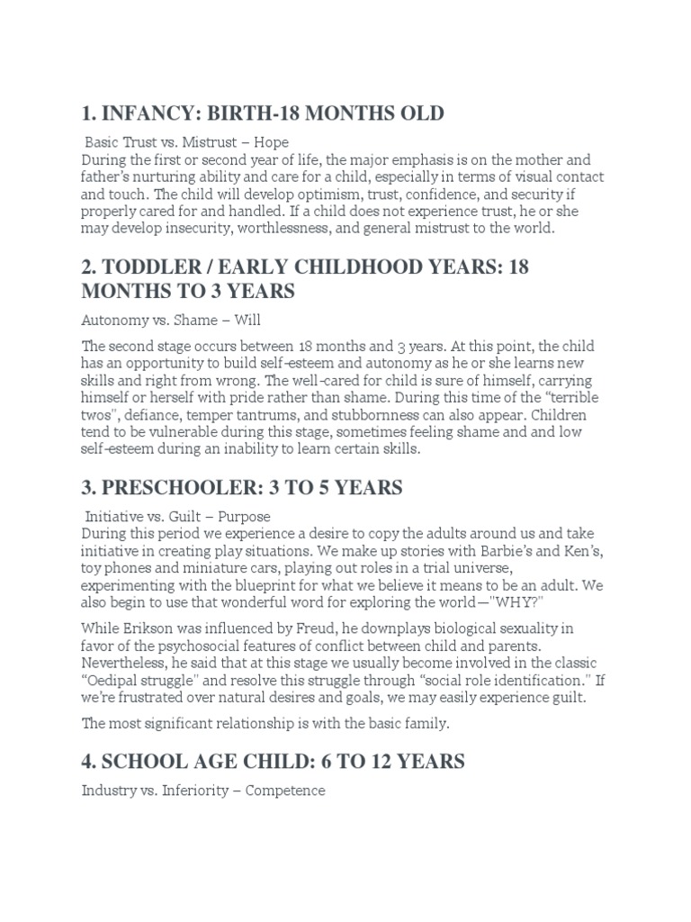 Stages of Development | Download Free PDF | Family | Childhood