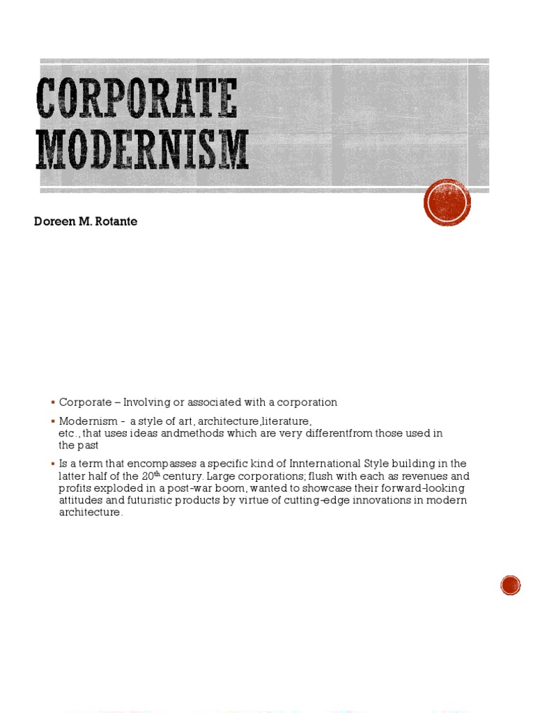 Corporate Modernism Doreen | PDF | Architectural Design | Architecture