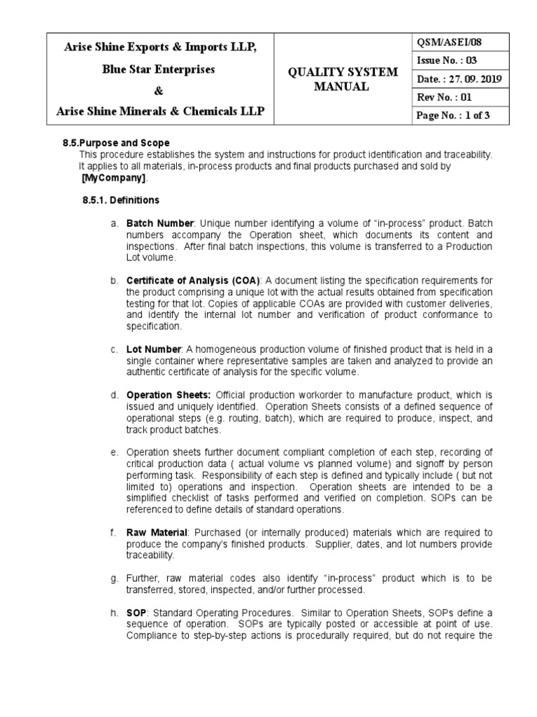 Trace | PDF | Specification (Technical Standard) | Quality Management System