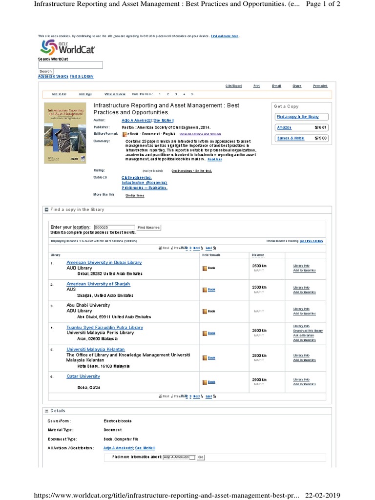 Infrastructure Reporting and Ass | PDF | Infrastructure | Libraries