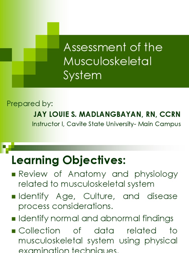 Musculoskeletal System Assessment Guide | PDF | Anatomical Terms Of ...