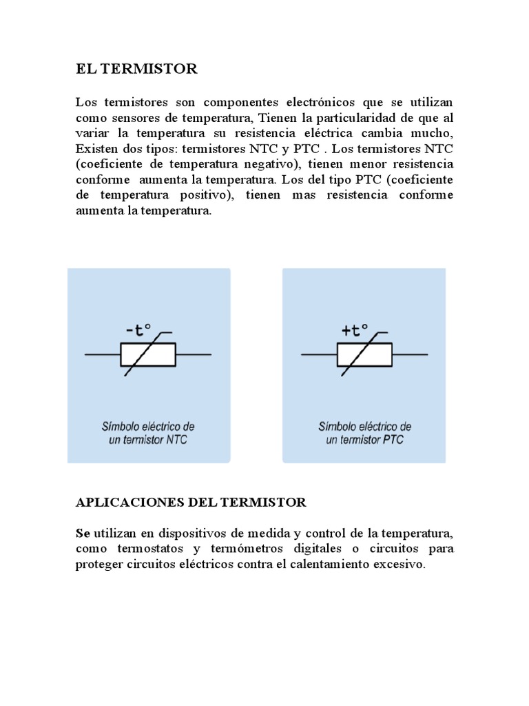 El Termistor | PDF | Corriente eléctrica | voltaje