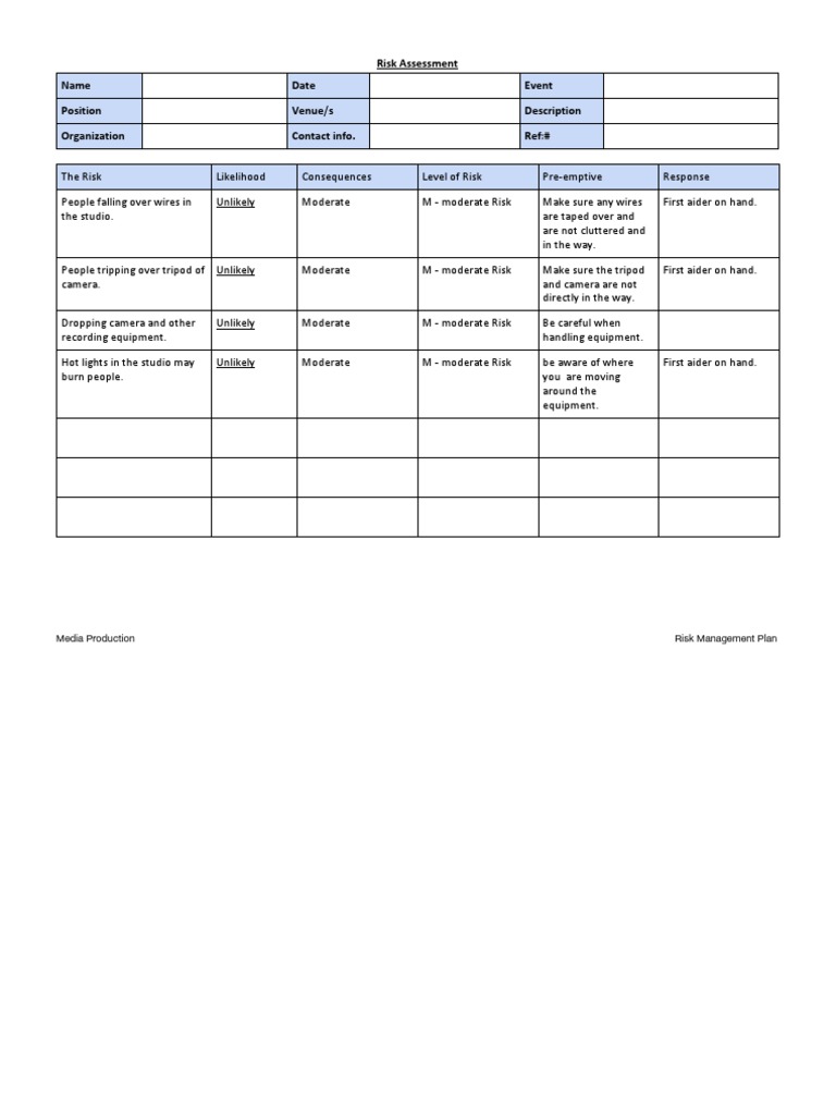 Risk Assessment | PDF | Prevention | Safety