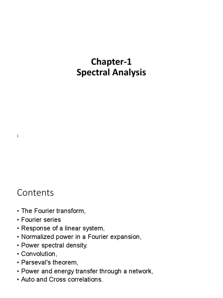 Spectral Analysis Key Points in A Power Point | PDF | Spectral Density ...