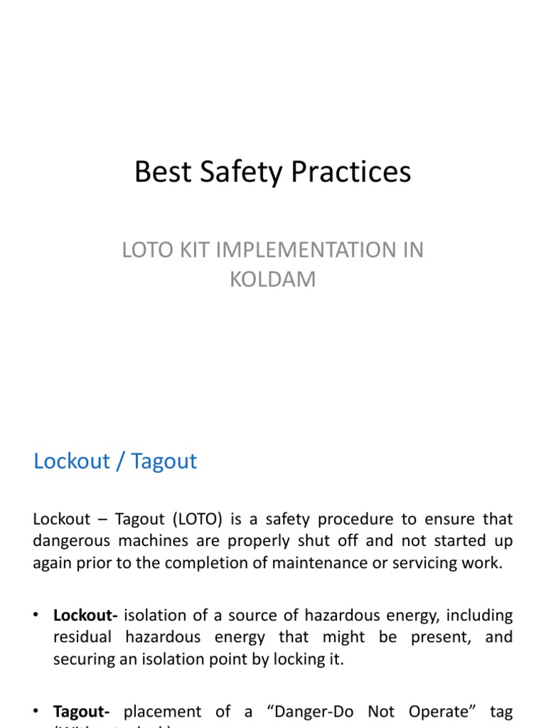 Loto Kit Use and Best Safety Practices in NTPC Koldam | PDF | Building ...