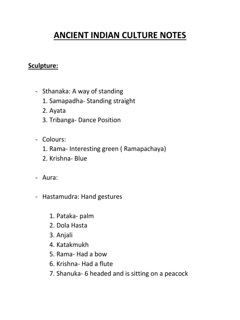 Ancient Indian Culture Notes | PDF | Vedas | Gautama Buddha