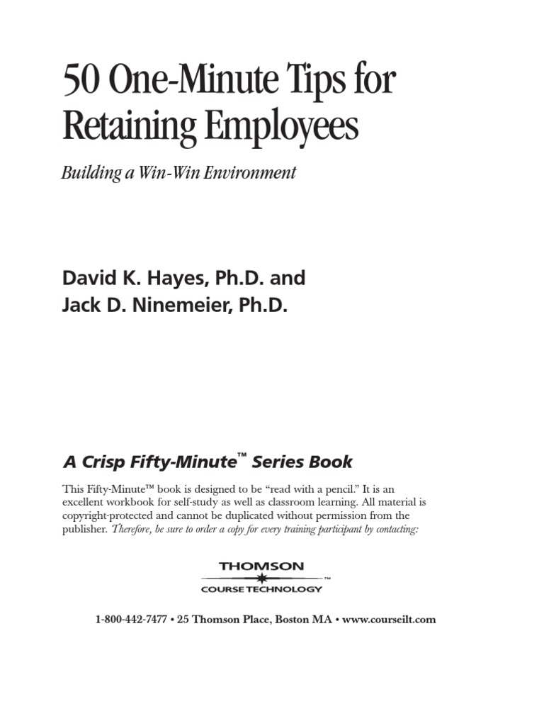 50 One-Minute Tips For Retaining Employee | PDF