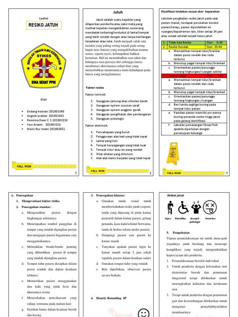Leaflet Resiko Jatuh With Picture | PDF