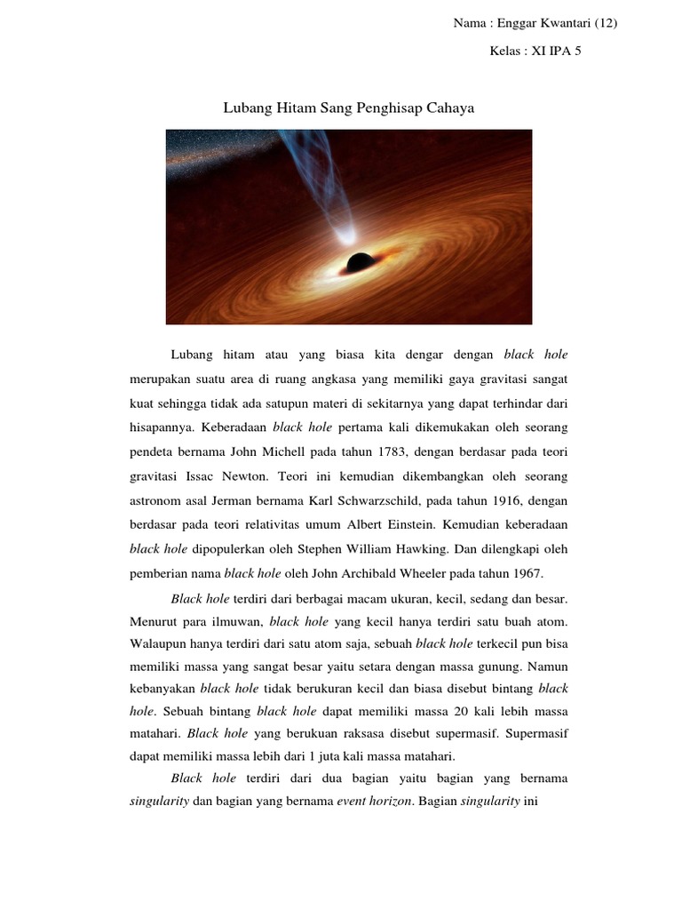 Lubang Hitam Sang Penghisap Cahaya | PDF