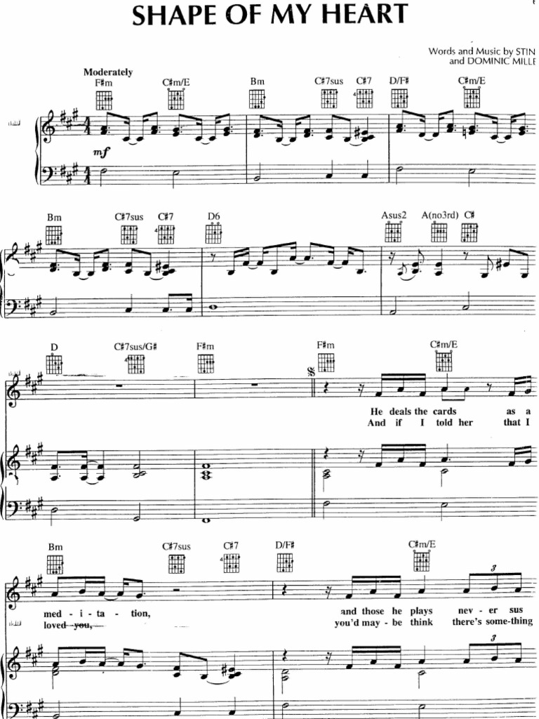 Shape of My Heart Piano PDF | PDF