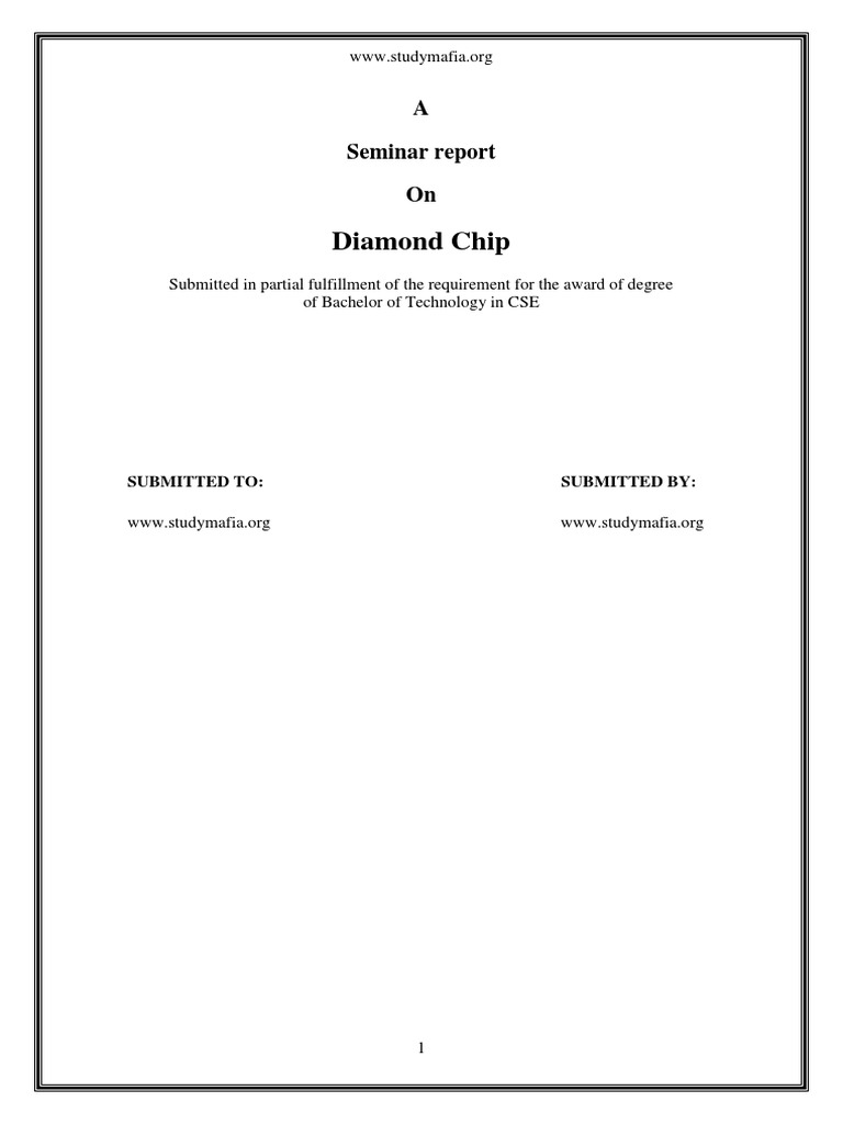 Cse Diamond Chip Report PDF | PDF | Carbon Nanotube | Doping ...