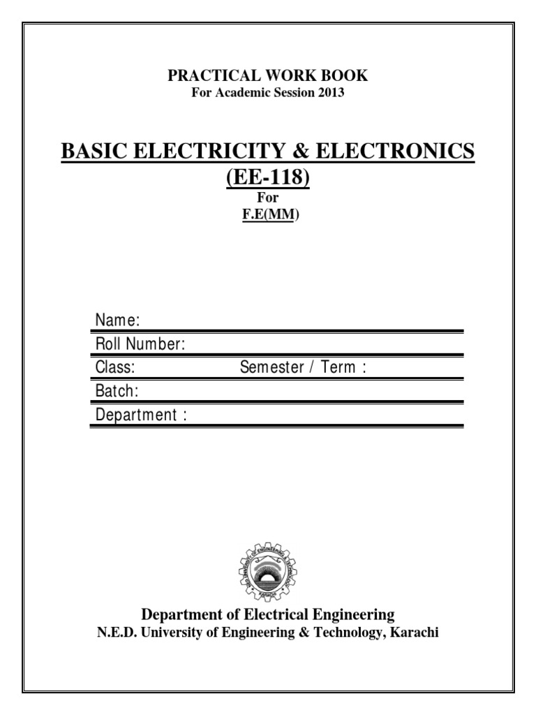 Ee-118 Basic Electricity & Electronics - 2013 | PDF | Electrical ...