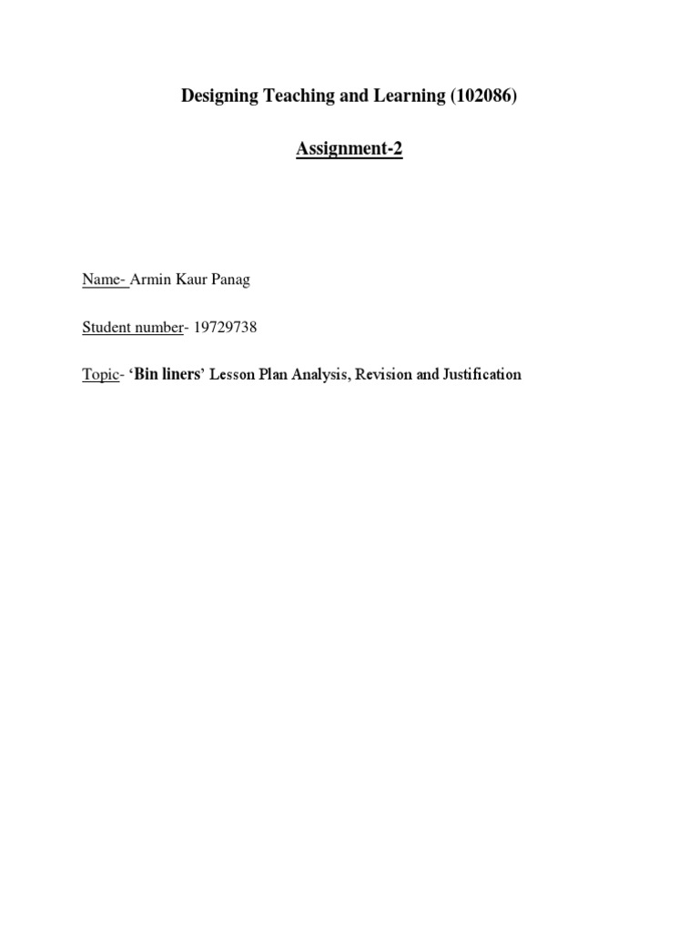 Assessment 2 | PDF | Lesson Plan | Teachers