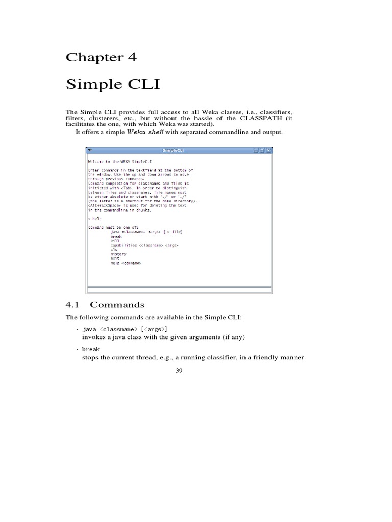 Simple CLI: 4.1 Commands | PDF | Filename | Command Line Interface