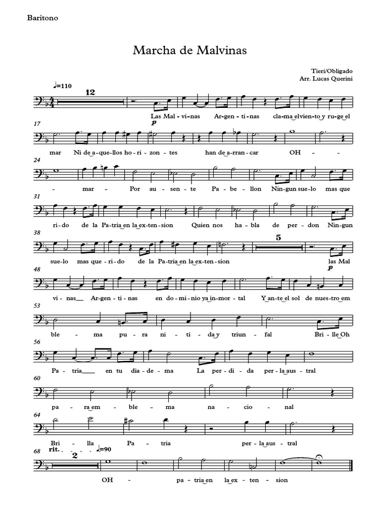 Marcha de Malvinas CORO - Barítono