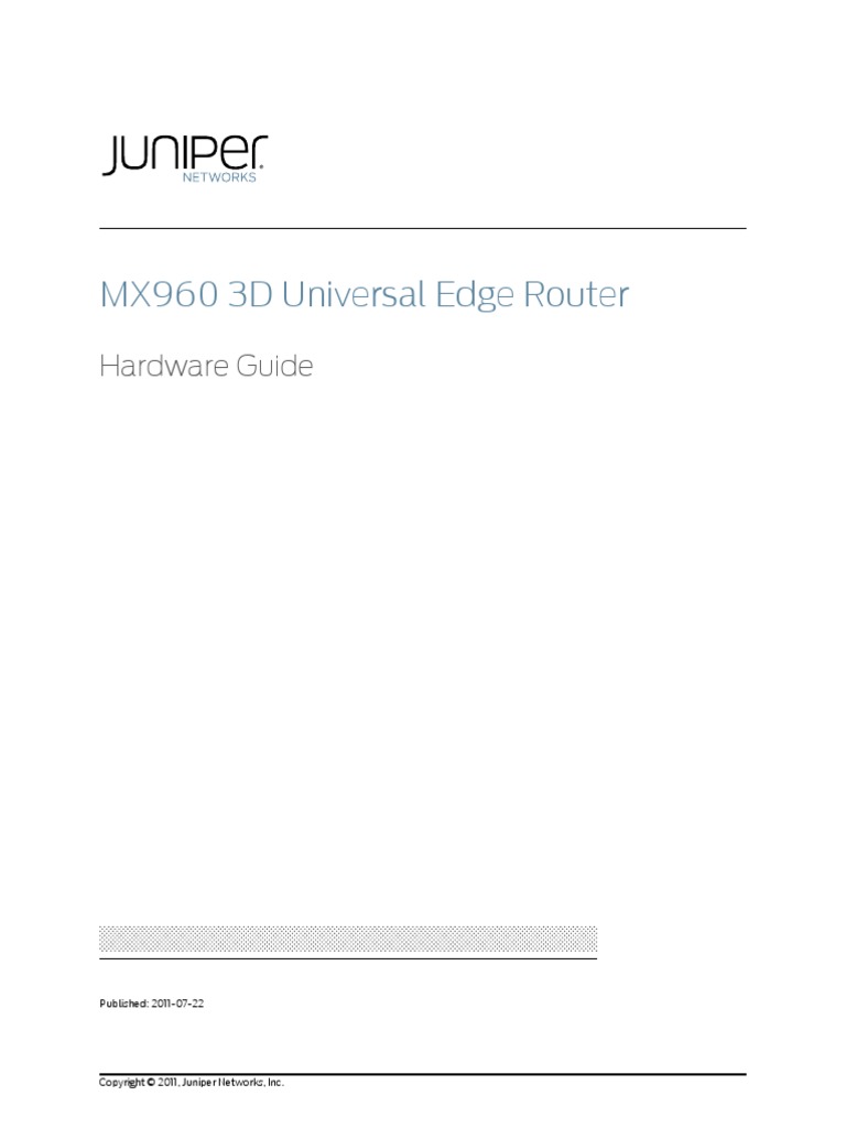 mx960 Hwguide | PDF | License | Juniper Networks