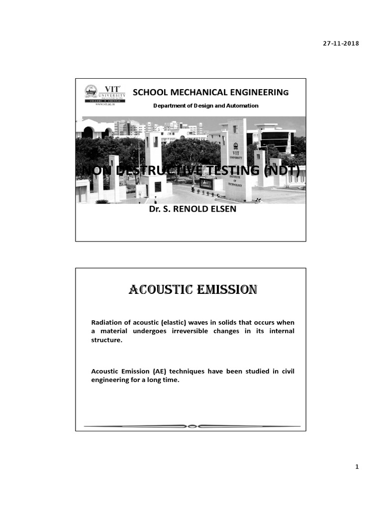 Acoustic Emission NDT Technique for Detecting Defects | PDF | Fracture | Deformation (Engineering)