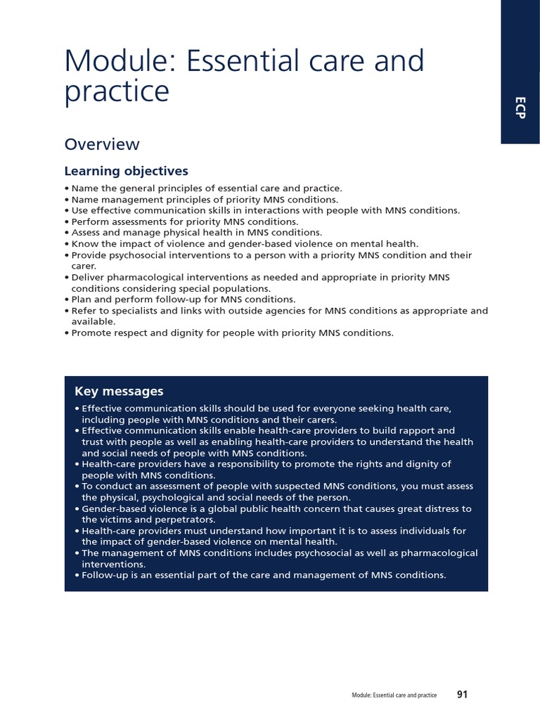 Essential Care for Mental Health Conditions | PDF | Empathy | Anger