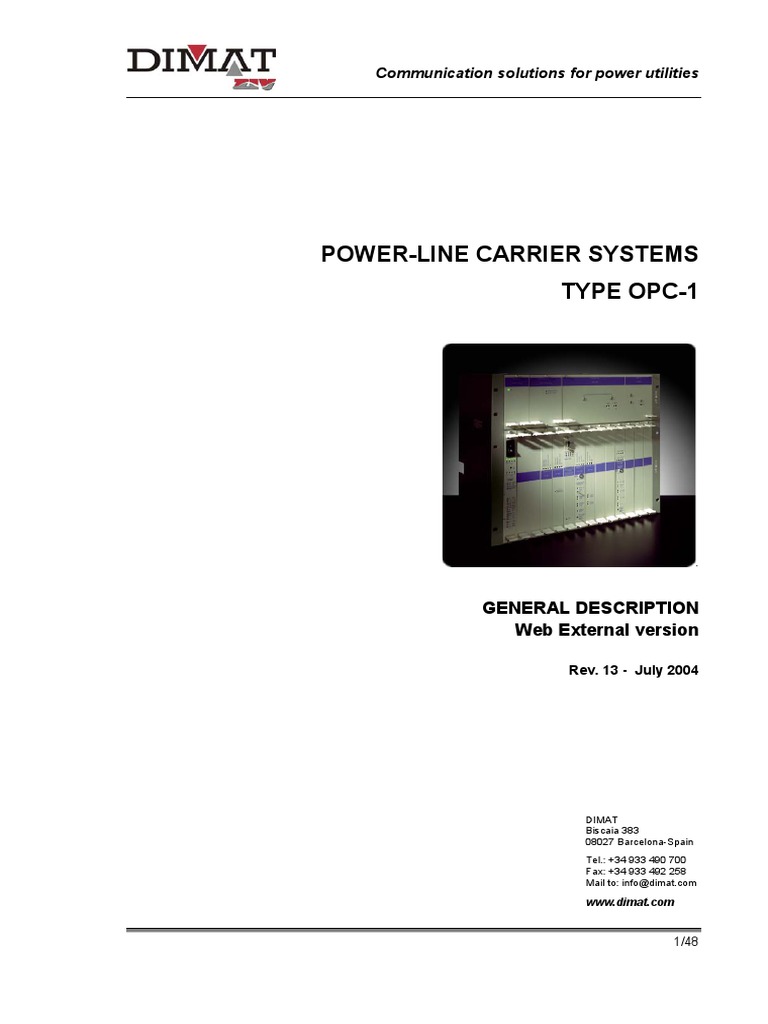 OPC1 General Description R13-I (Pweb) | PDF | Modulation | Computer ...