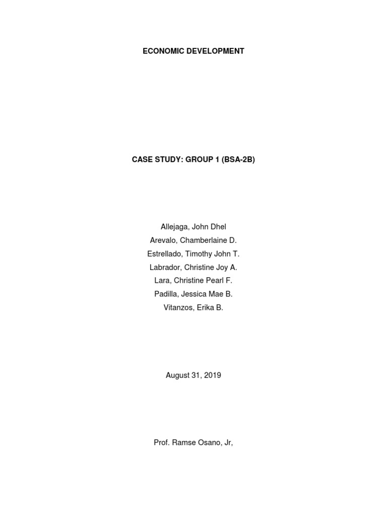 Economic Development Case Study | PDF | Full Employment | Employment