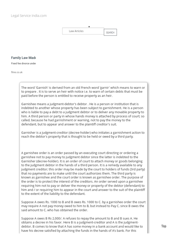 Power of Indian Courts To Issue Garnishee Order | PDF | Garnishment | Judgment (Law)