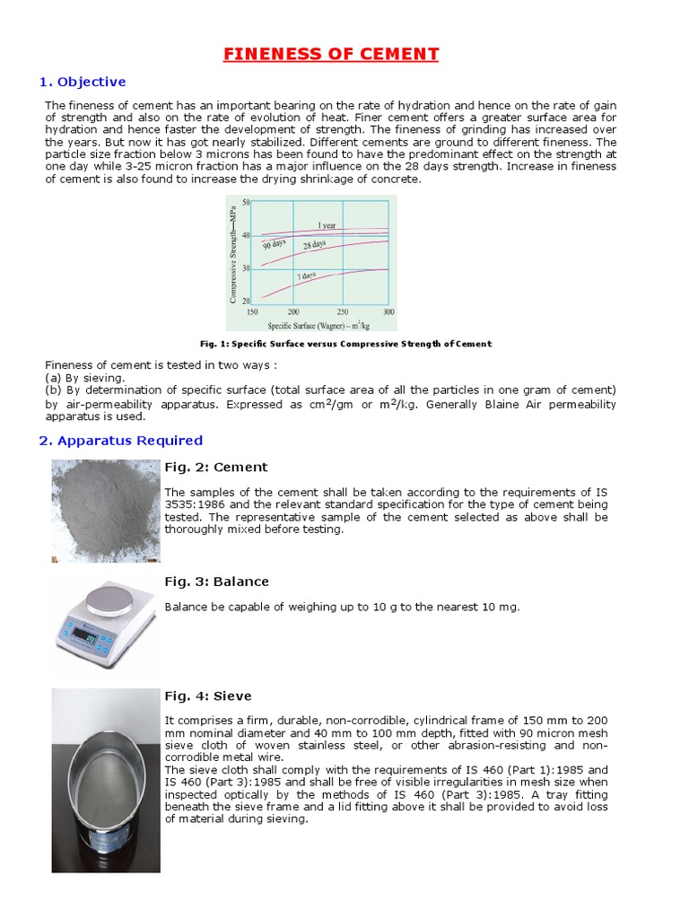 Fineness of Cement.pdf | Cement | Concrete