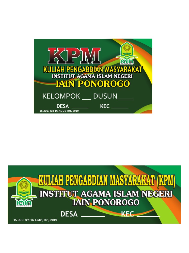 Spanduk KPM 2019 - 2 - 2 PDF | PDF