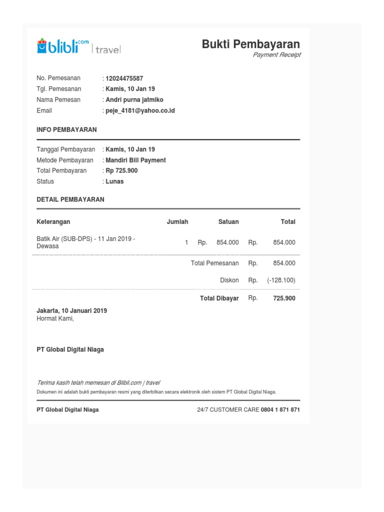 Bukti Pembayaran | PDF