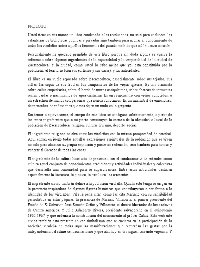 Ejemplo de Prologo | PDF | El Salvador | Centroamérica
