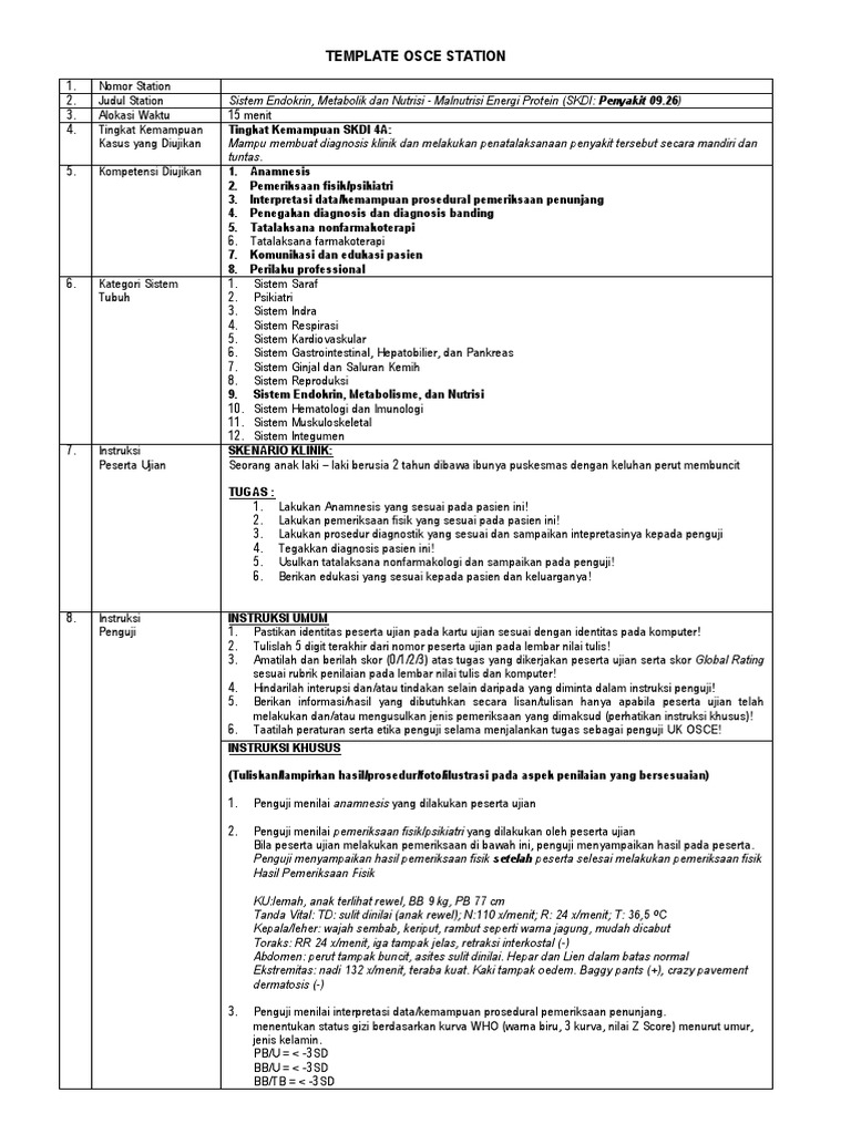Template Osce Station | PDF